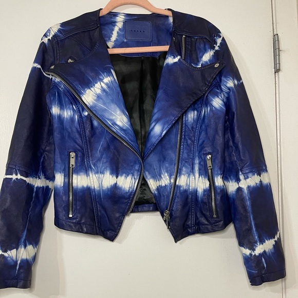 Blank NYC | Jackets & Coats | Beautiful Blue And White Leather Jacket ...